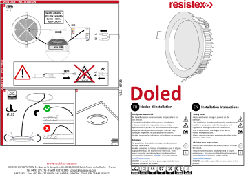 resistex Doled Ceiling Light Installation Guide | Manualzz