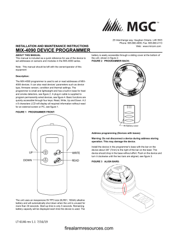 Mircom MIX-4090 Device Programmer Instruction manual | Manualzz