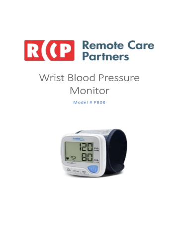 RCP PB08 Wrist Blood Pressure Monitor User Manual | Manualzz