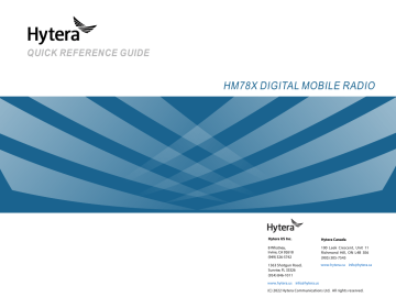 Hytera HM78X Digital Mobile Radio User Guide | Manualzz