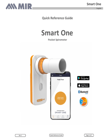 MIR Smart One Pocket Spirometer User Guide | Manualzz