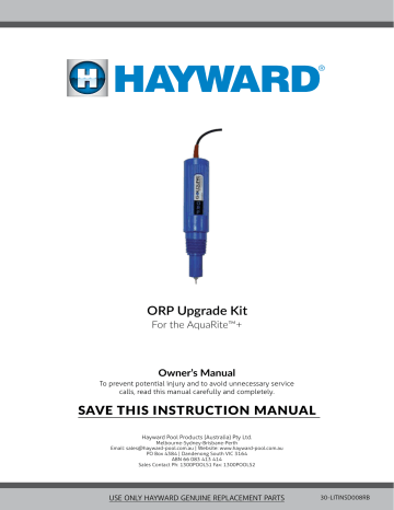 Hayward 7021202M ORP Upgrade Kit Owner’s Manual | Manualzz