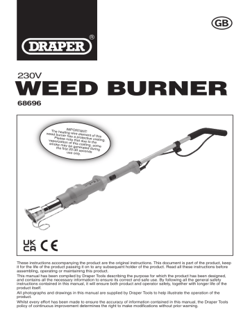 DRAPER 68696 230V Weed Burner User Guide | Manualzz