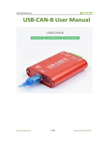 WAVESHARE USB-CAN-B USB to CAN Adapter User Manual | Manualzz