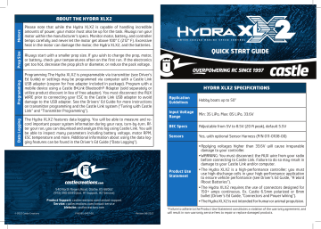 castle Hydra XLX2 8S Brushless Marine ESC User Guide | Manualzz