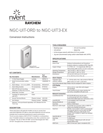 nVent RAYCHEM NGC-UIT-ORD Interface Conversion Kit Instructions | Manualzz