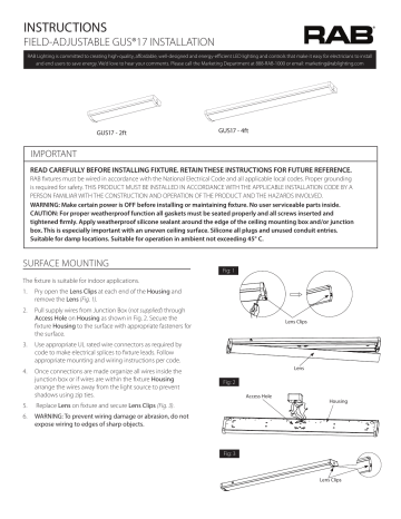 RAB GUS17 Field Adjustable Installation Guide | Manualzz