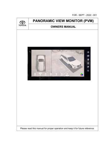 Toyota PVM Panoramic View Monitor Owner’s Manual | Manualzz