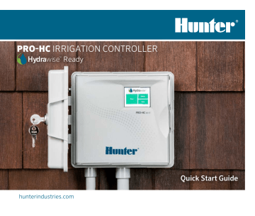 Hunter PRO-HC Irrigation Controller User Guide | Manualzz