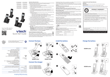 vtech ES2053 Cordless Phones User Guide | Manualzz