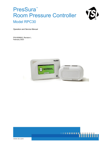 TSI RPC30 PresSura Hospital Room Pressure Controllers Owner's Manual ...