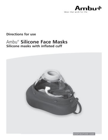 Ambu Silicone Face Masks Mode d'emploi | Manualzz