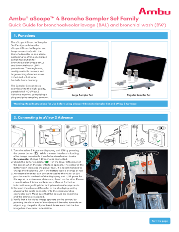 Ambu aScope™ 4 Broncho Sampler Set Quick guide | Manualzz