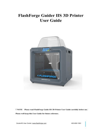 Flashforge Guider IIs User Manual | Manualzz