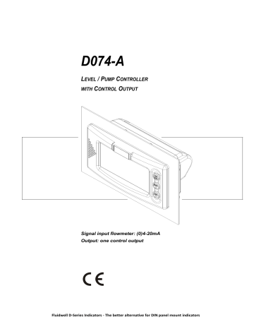 Fluidwell D074 Level / Pump Controller Owner's Manual | Manualzz
