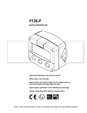Fluidwell F136 Batch Controller Owner's Manual | Manualzz