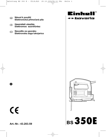 EINHELL Bavaria BS 350-E Jig Saw Návod na používanie | Manualzz