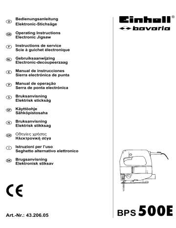 EINHELL Bavaria BPS 500 E Jig Saw Mode d'emploi | Manualzz