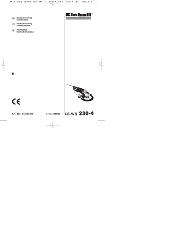 EINHELL LE-WS 230 Angle Grinder Betjeningsvejledning | Manualzz