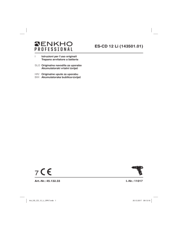 ENKHO professional ES-CD 12 Li Cordless Drill Istruzioni per l'uso ...