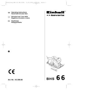 Einhell Bavaria BHS 66 Circular Saw Instructions | Manualzz