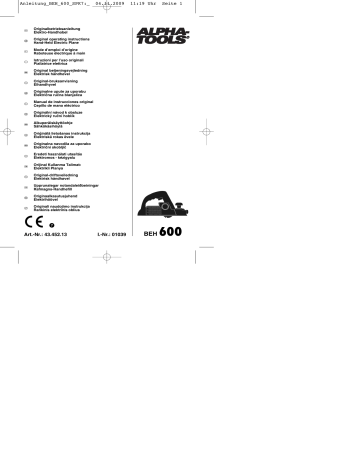 Alpha tools BEH 600 Planer Mode d'emploi | Manualzz