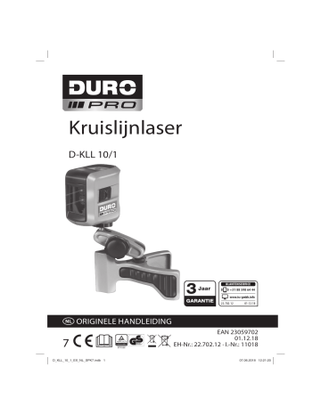 Duro Pro D-KLL 10/1 Cross Laser Level Betjeningsvejledning | Manualzz