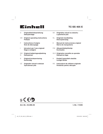 Einhell Classic TC-SS 405 E Scroll Saw Mode d'emploi | Manualzz