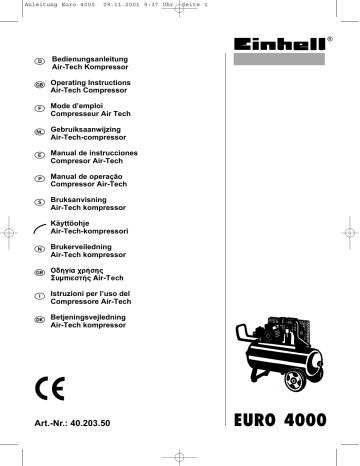 EINHELL EURO 4000 Air Compressor Bedienungsanleitung | Manualzz