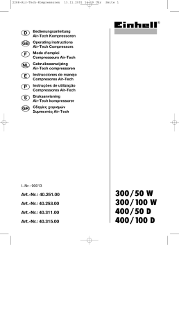 EINHELL AIRTECH 400/100D Air Compressor Bedienungsanleitung | Manualzz