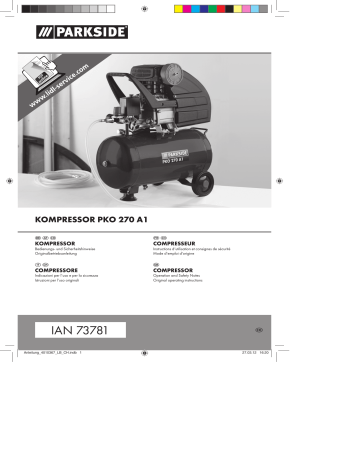Parkside PKO 270 A1 Air Compressor Instructions | Manualzz