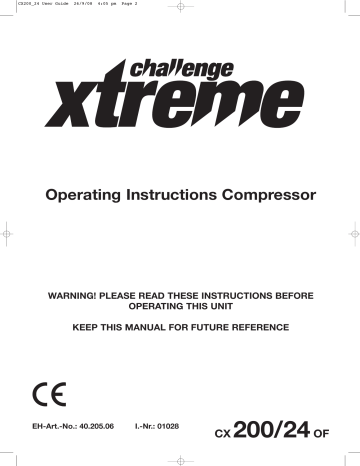 Challenge Xtreme CX 200/24 OF Air Compressor Instructions | Manualzz