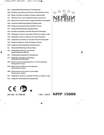 Neptun Premium NPFP 15000 Submersible Pump Mode d'emploi | Manualzz