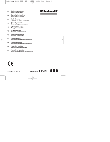 EINHELL LE Electric Lawn Aerator Bedienungsanleitung | Manualzz