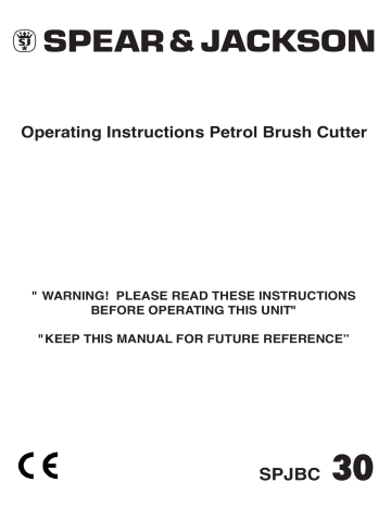 Spear & Jackson SPJBC 30 Petrol Scythe Instructions | Manualzz