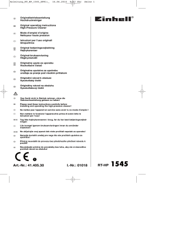 Einhell Red RT-HP 1545 High Pressure Cleaner Mode d'emploi | Manualzz