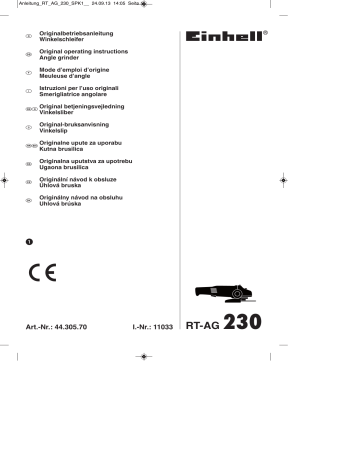 Einhell Red RT-AG 230 Angle Grinder Mode d'emploi | Manualzz