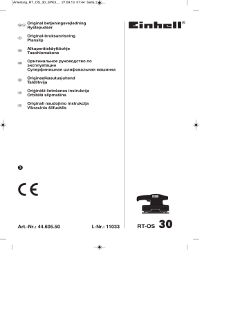 Einhell Red RT-OS 30 Orbital Sander Betjeningsvejledning | Manualzz