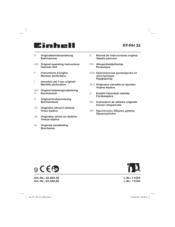 EINHELL Expert RT-RH 32 Kit Rotary Hammer Kit Mode d'emploi | Manualzz