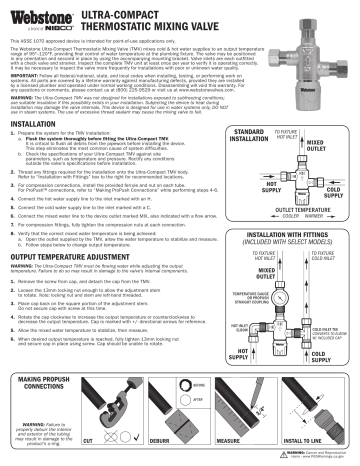 Nibco Ultra Compact TMV Installation Manual | Manualzz