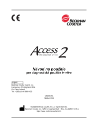 Beckman Coulter Access 2 - Owner's manual, Reference manual, Operating ...