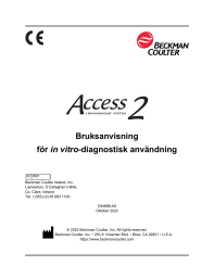 Beckman Coulter Access 2 - Owner's manual, Reference manual, Operating ...