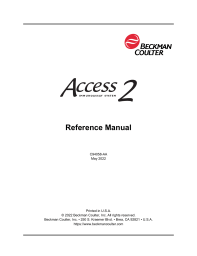 Beckman Coulter Access 2 - Owner's manual, Reference manual, Operating instructions