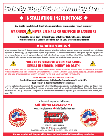 Safety Boot SB012-B Yellow OSHA Compliant Guardrail Base installation ...