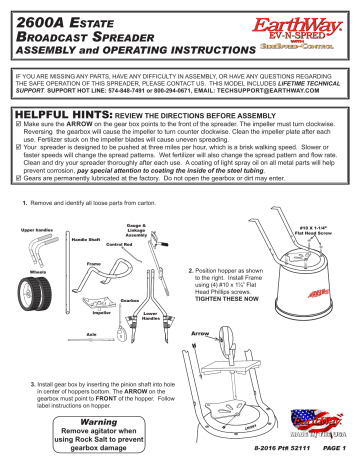 EARTHWAY 6500 High Wheel Cultivator Instructions | Manualzz