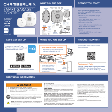 Chamberlain myQ-G0401 myQ Smart Garage Control Instructions | Manualzz