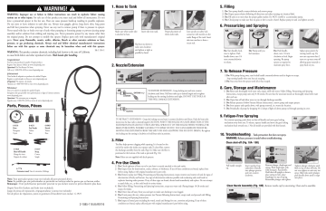 Chapin 2553E 3 Gal. Poly General Duty Sprayer Product Manual | Manualzz