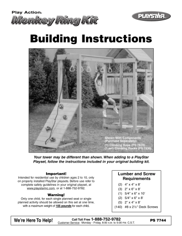 PlayStar PS 7744 Monkey Ring Kit Instructions | Manualzz