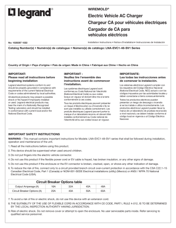 Legrand EV Charger Installation Instructions | Manualzz