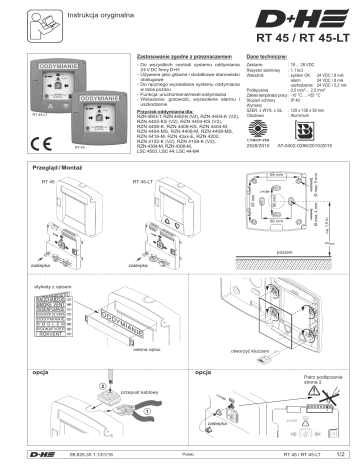 D+H RT 45 SHEV operating panel Instrukcja obsługi | Manualzz